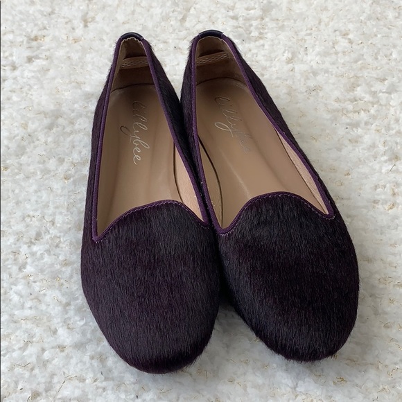 Lillybee | Shoes | Lillybee Dark Purple Calf Hair Flat Loafers 37 ...
